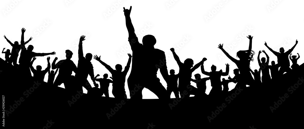 Concert Crowd Silhouette Vector Free