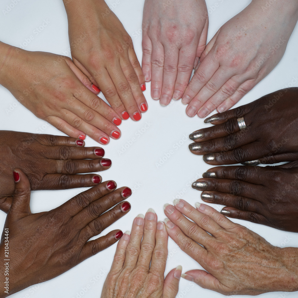Diversity, Hands women from diverse backgrounds, woman's strength and ...