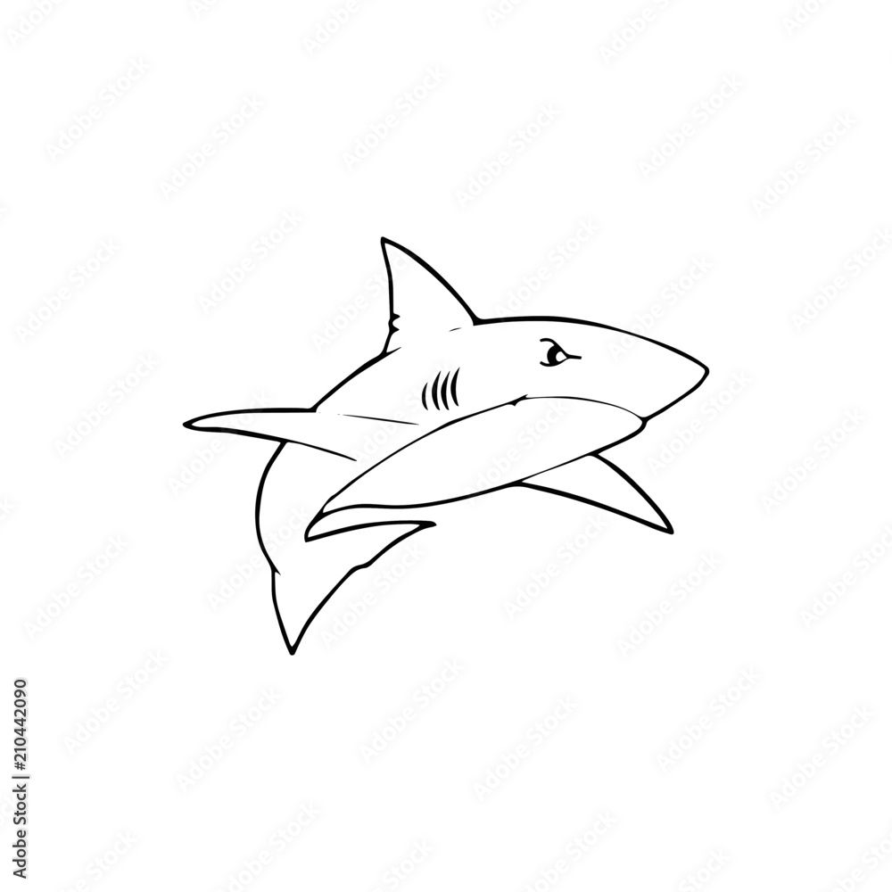 Shark cartoon illustration isolated on white background for children ...