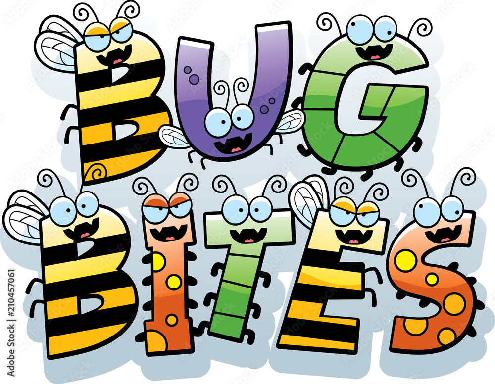 Cartoon Bug Bites Text Stock Vector | Adobe Stock