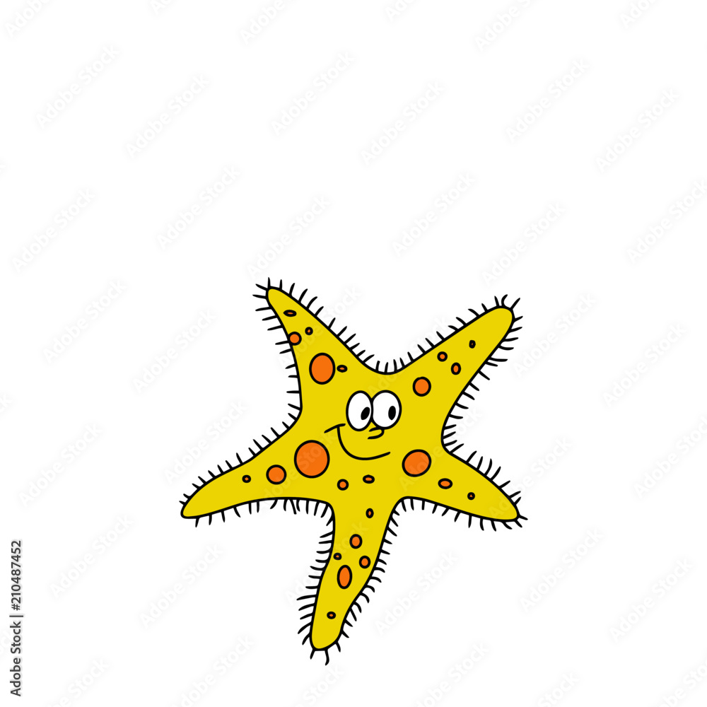 Star Fish cartoon illustration isolated on white background for ...