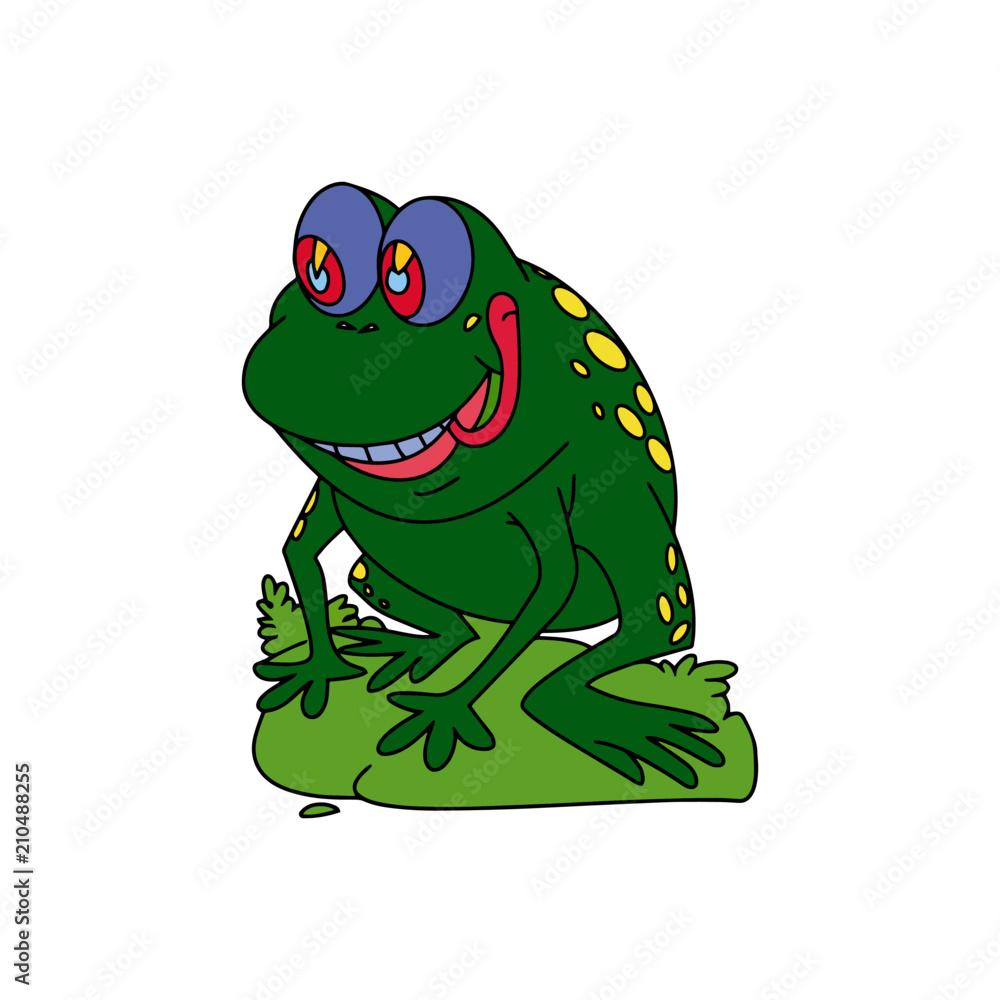 Frog cartoon illustration isolated on white background for children ...