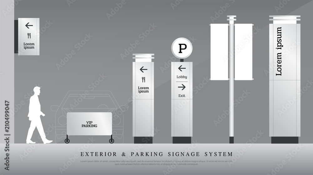 exterior and parking signage. directional, pole, and traffic signage ...