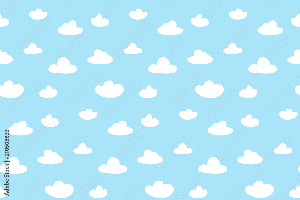 Cartoon clouds background blue sky seamless pattern Stock Vector ...