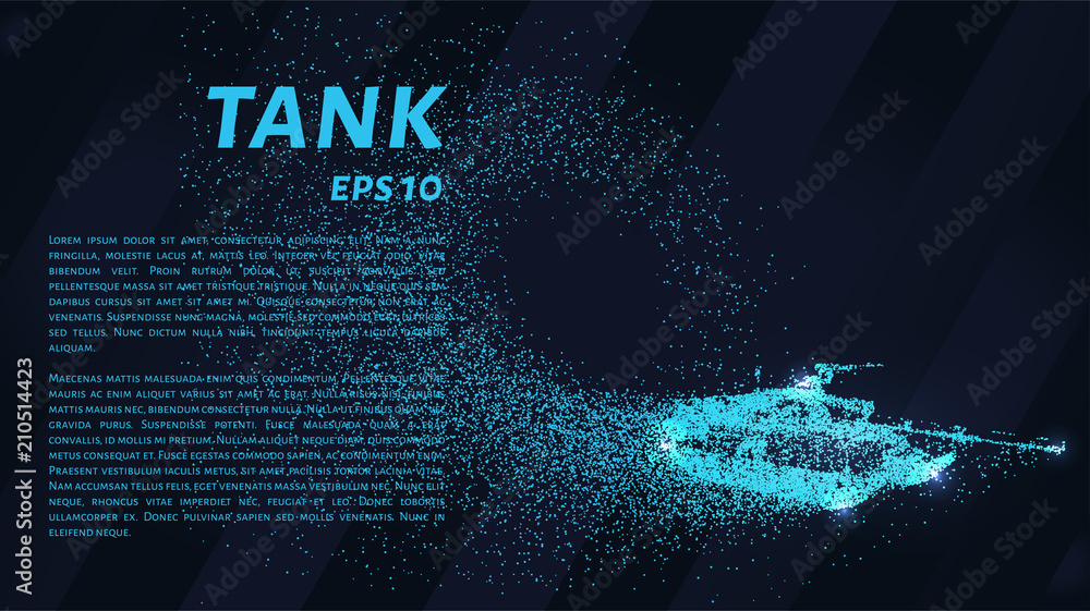 The tank of particles. The tank consists of small circles. Vector ...