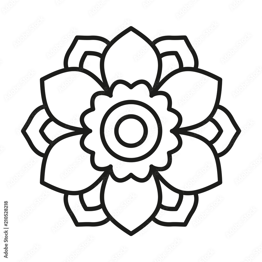 Simple Mandala. Vector Lines. Stock Vector | Adobe Stock