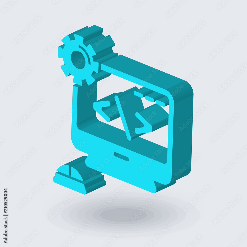 Coding icon vector sign and symbol isolated on white background, Coding ...