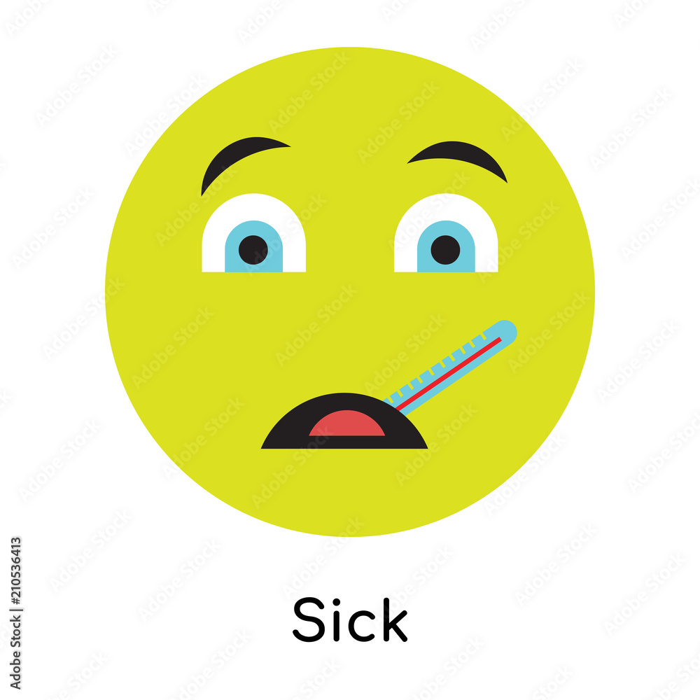 Sick icon vector sign and symbol isolated on white background, Sick logo concept Stock Vector ...