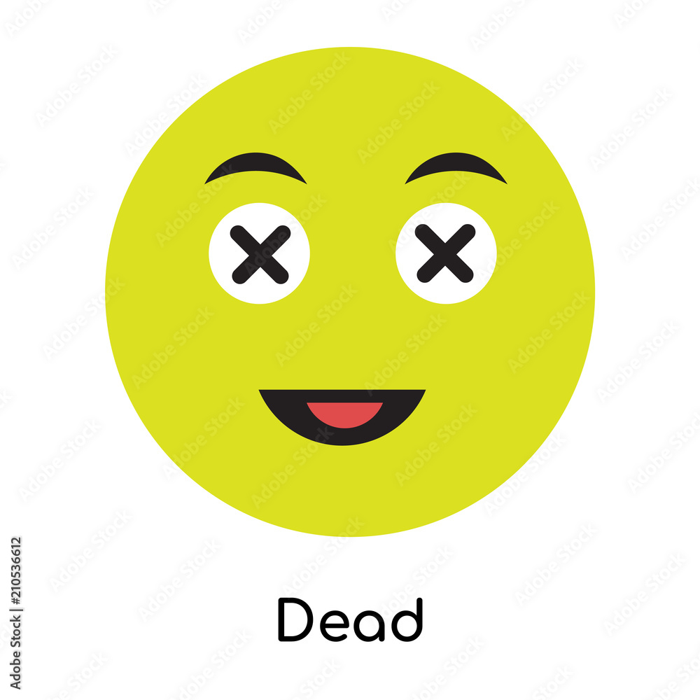 Dead icon vector sign and symbol isolated on white background, Dead ...