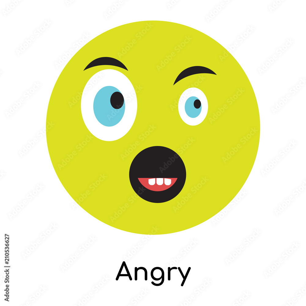 Angry icon vector sign and symbol isolated on white background, Angry ...