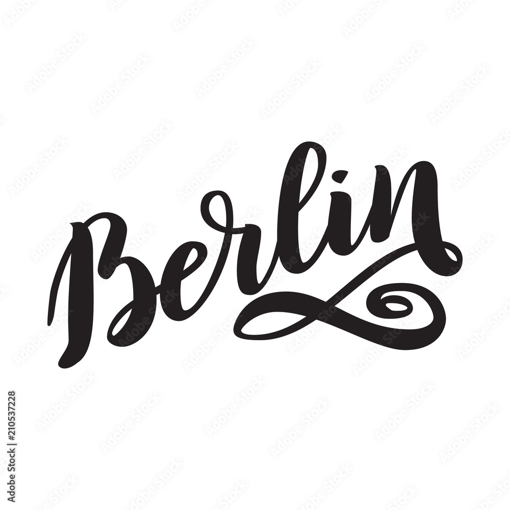 Berlin hand drawn lettering. lettering illustration isolated on white ...
