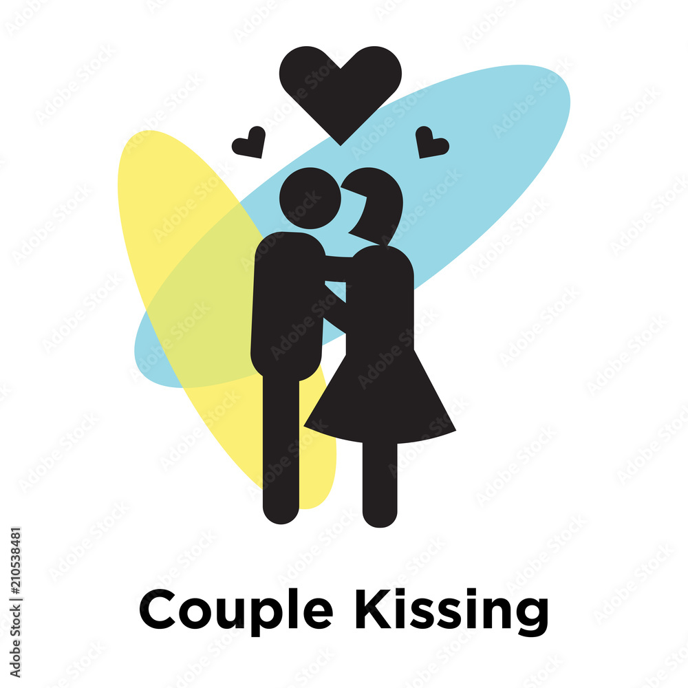 Couple Kissing icon vector sign and symbol isolated on white background ...