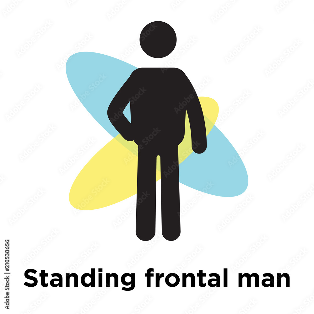 Standing Frontal Man Silhouette Icon Vector Sign And Symbol Isolated On