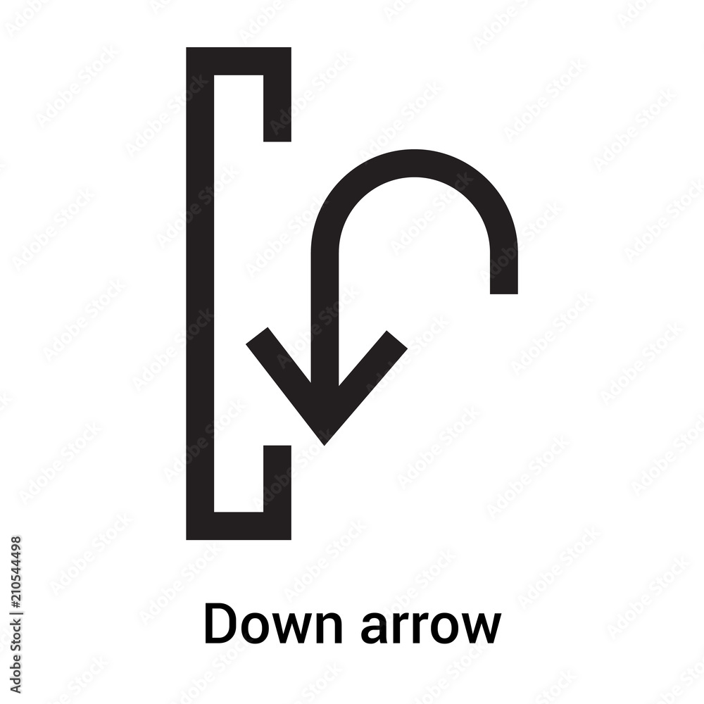 Down arrow icon vector sign and symbol isolated on white background ...