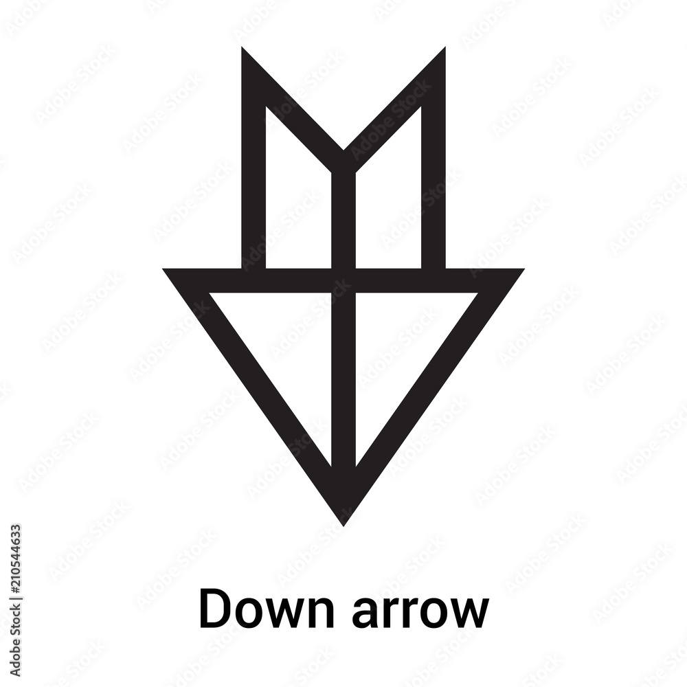 Down arrow icon vector sign and symbol isolated on white background ...