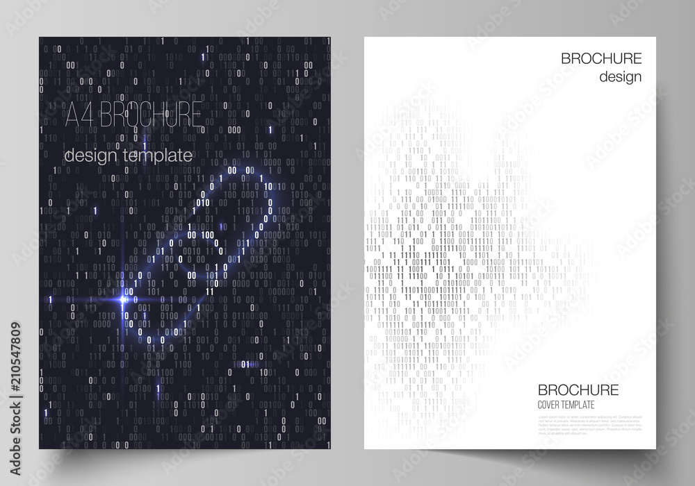 Vector layout of A4 format cover mockups design templates for brochure ...