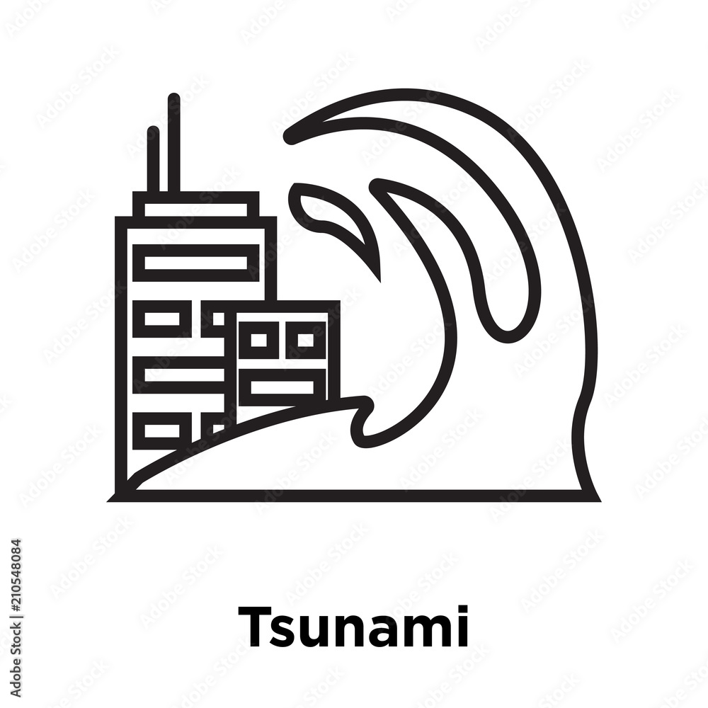 Tsunami icon vector sign and symbol isolated on white background ...