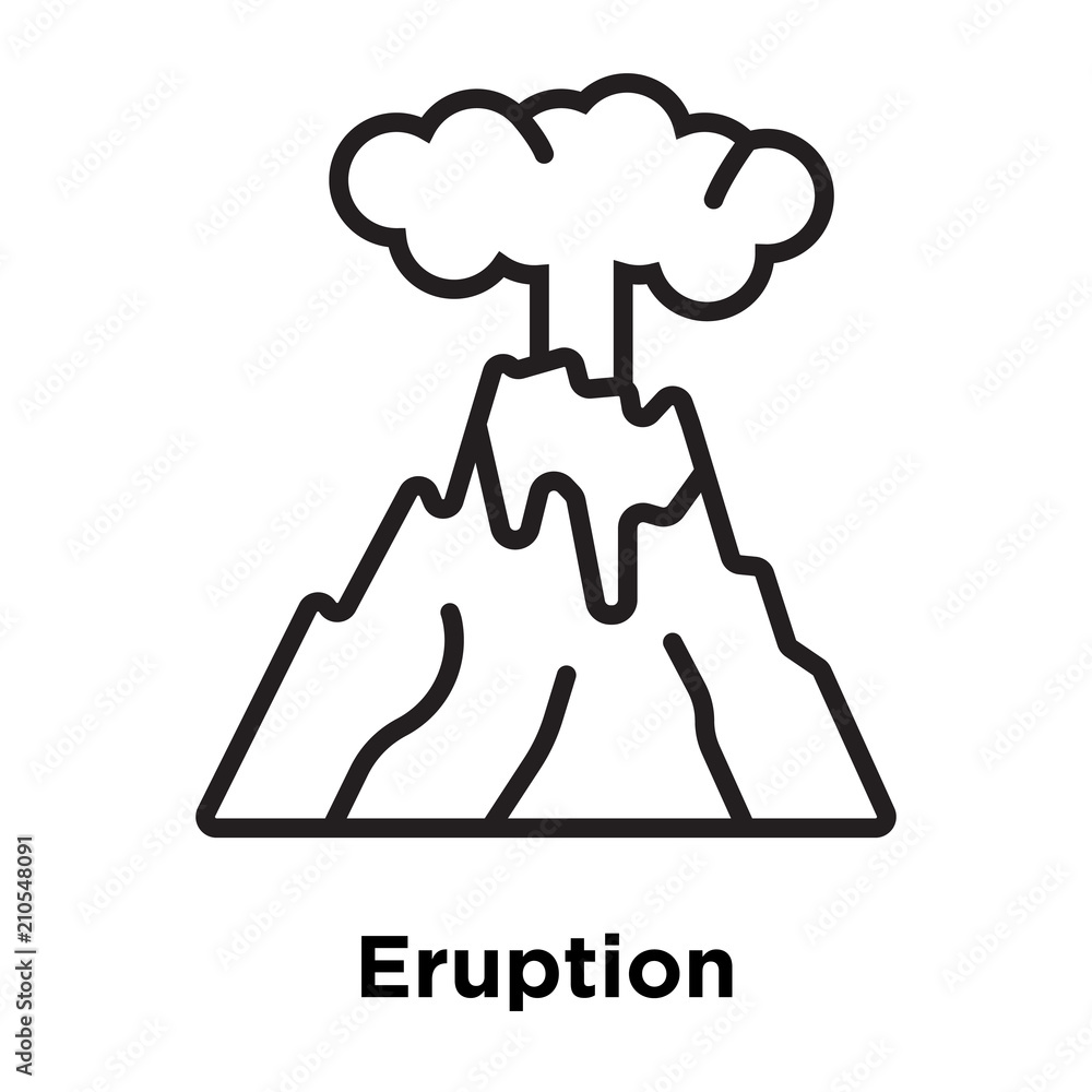 Eruption icon vector sign and symbol isolated on white background ...