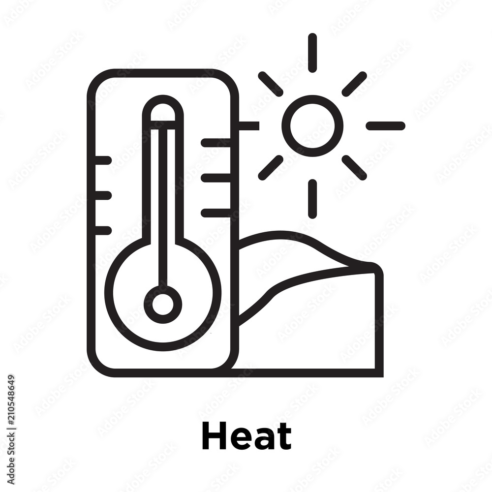 Heat icon vector sign and symbol isolated on white background, Heat ...
