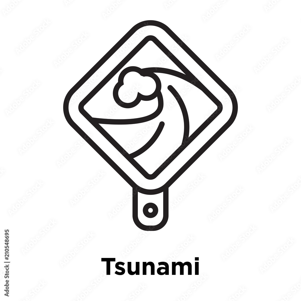 Tsunami icon vector sign and symbol isolated on white background ...