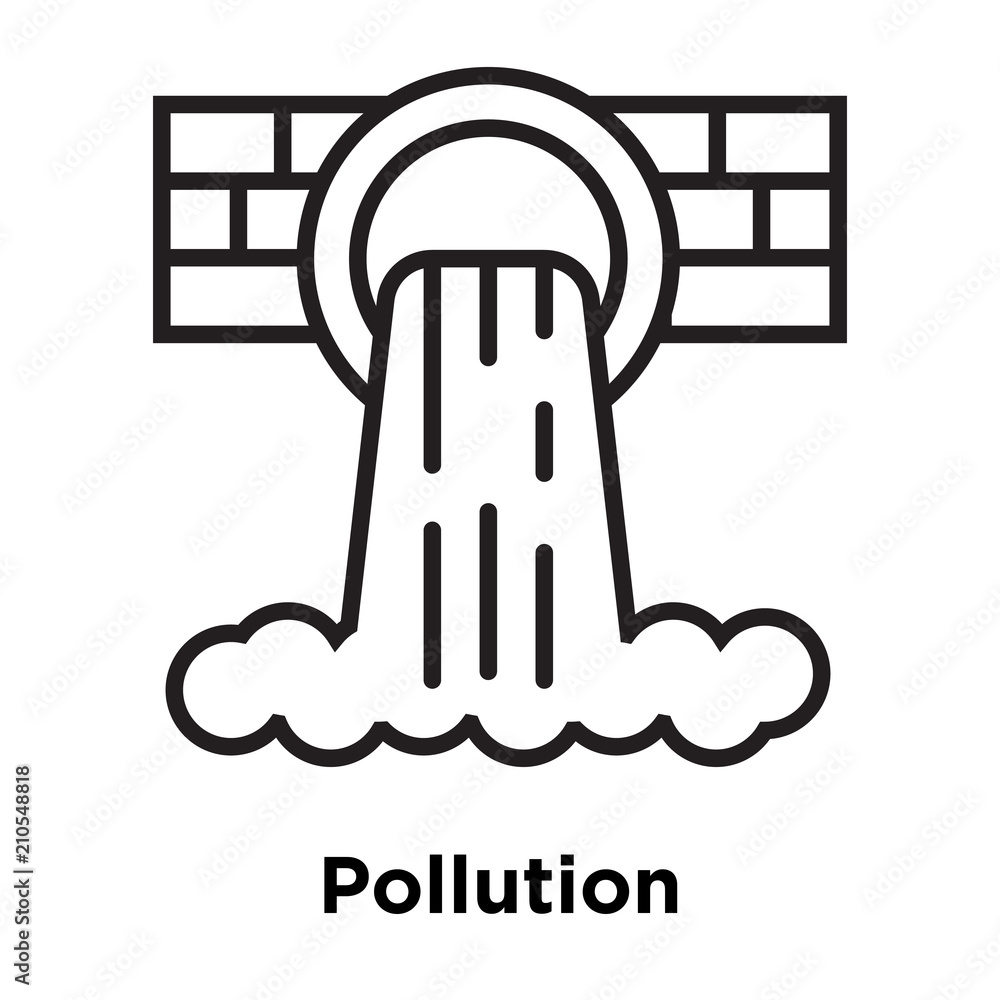 Pollution icon vector sign and symbol isolated on white background ...