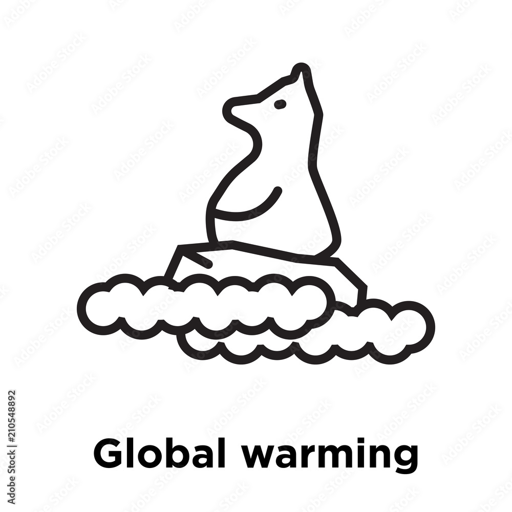 Global warming icon vector sign and symbol isolated on white background ...