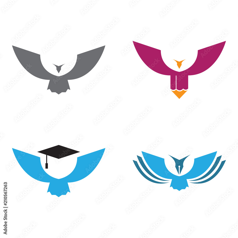 Simple Eagle Bird Education Logo Symbol Stock Vector | Adobe Stock