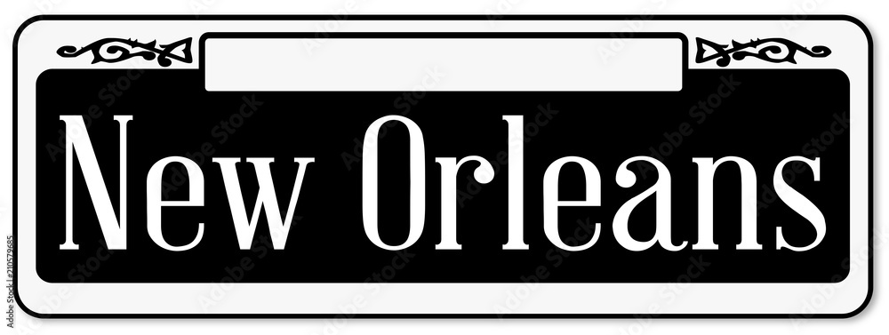 New Orleans Typical Sign Stock Vector | Adobe Stock