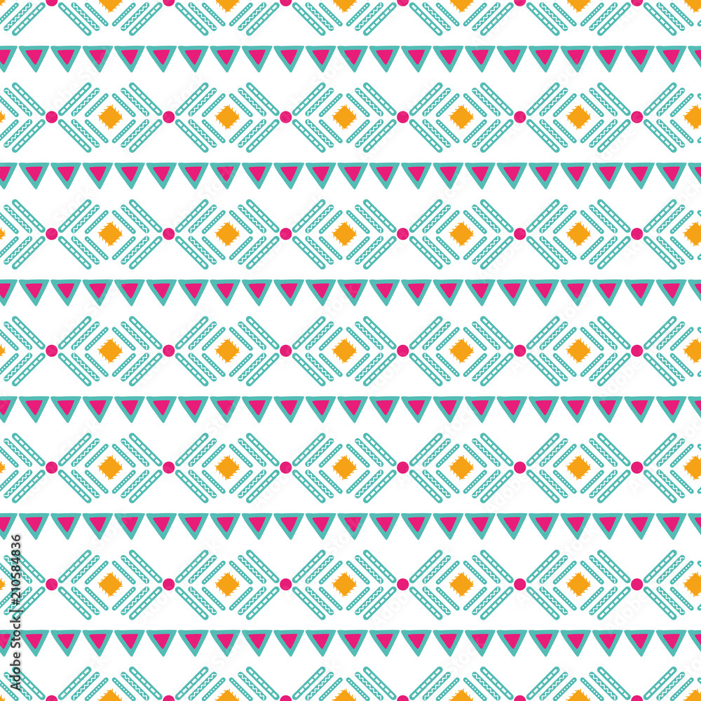 Seamless tribal ethnic horizontal pattern Aztec abstract background ...