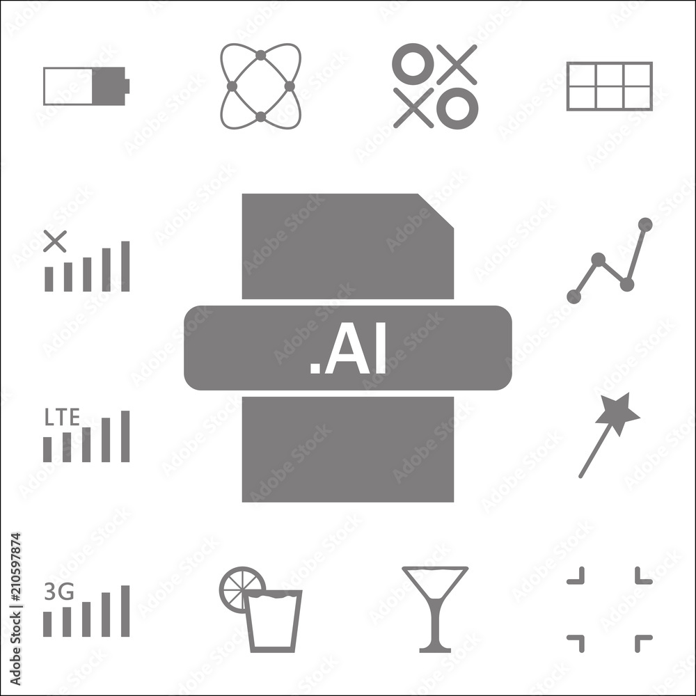 ai file icon. Detailed set of minimalistic icons. Premium quality ...