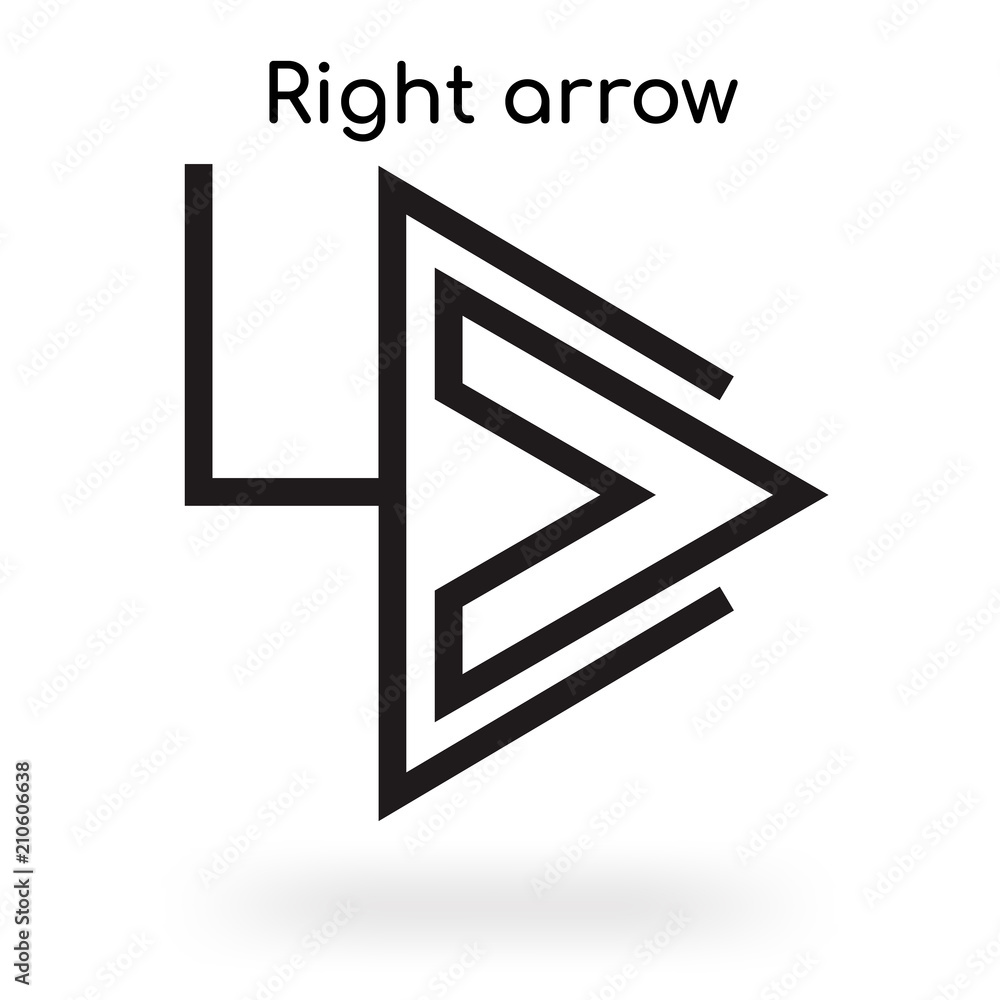 Right arrow icon vector sign and symbol isolated on white background ...