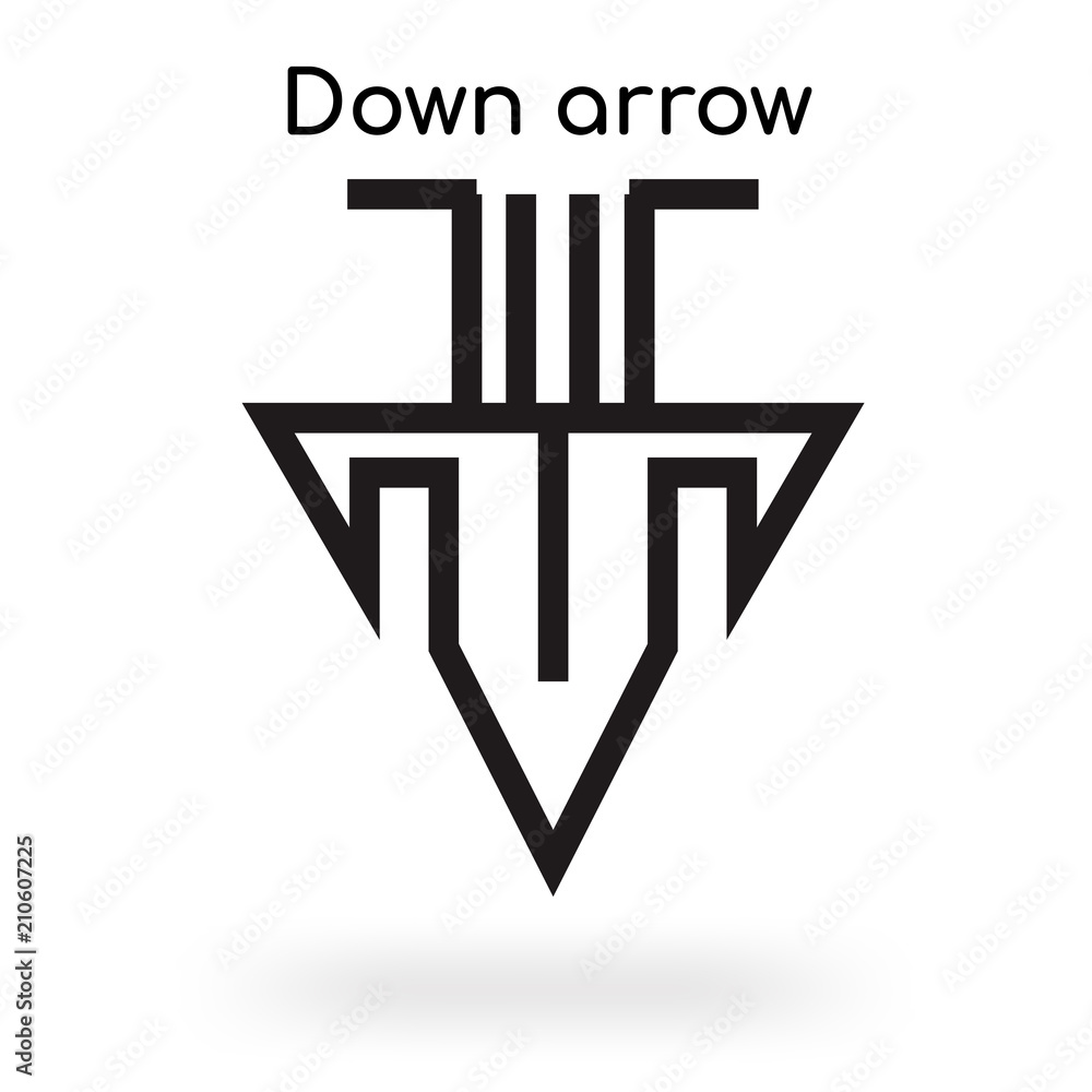 Down arrow icon vector sign and symbol isolated on white background ...