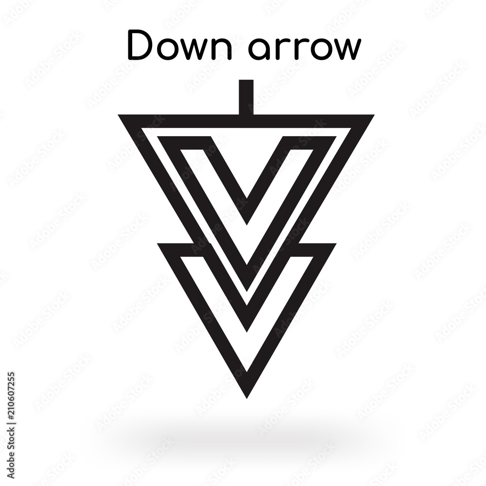 Down arrow icon vector sign and symbol isolated on white background ...