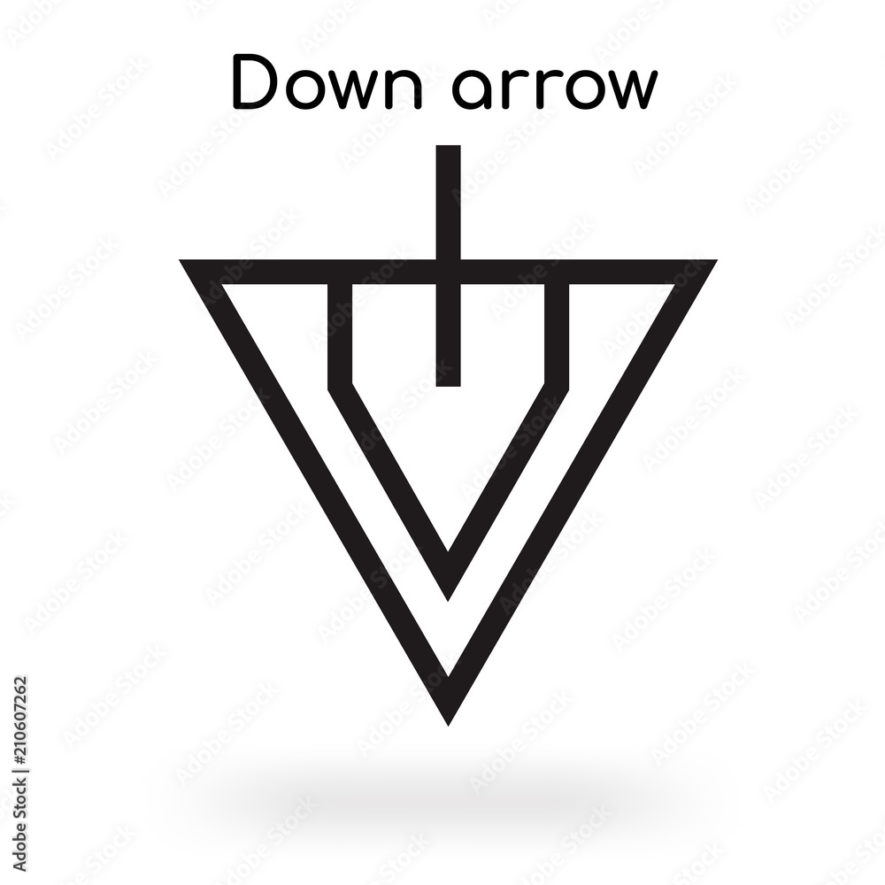 Down arrow icon vector sign and symbol isolated on white background ...