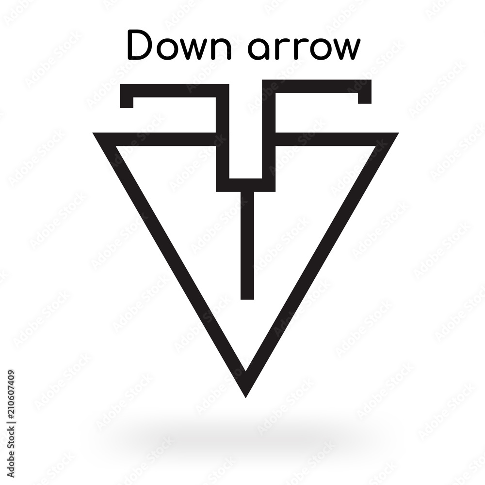 Down arrow icon vector sign and symbol isolated on white background ...