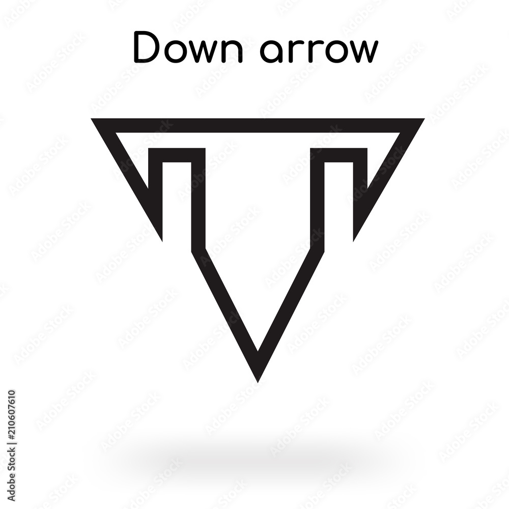 Down arrow icon vector sign and symbol isolated on white background ...