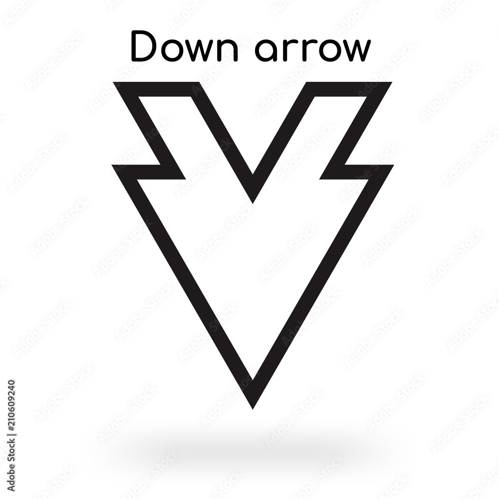 Down arrow icon vector sign and symbol isolated on white background ...