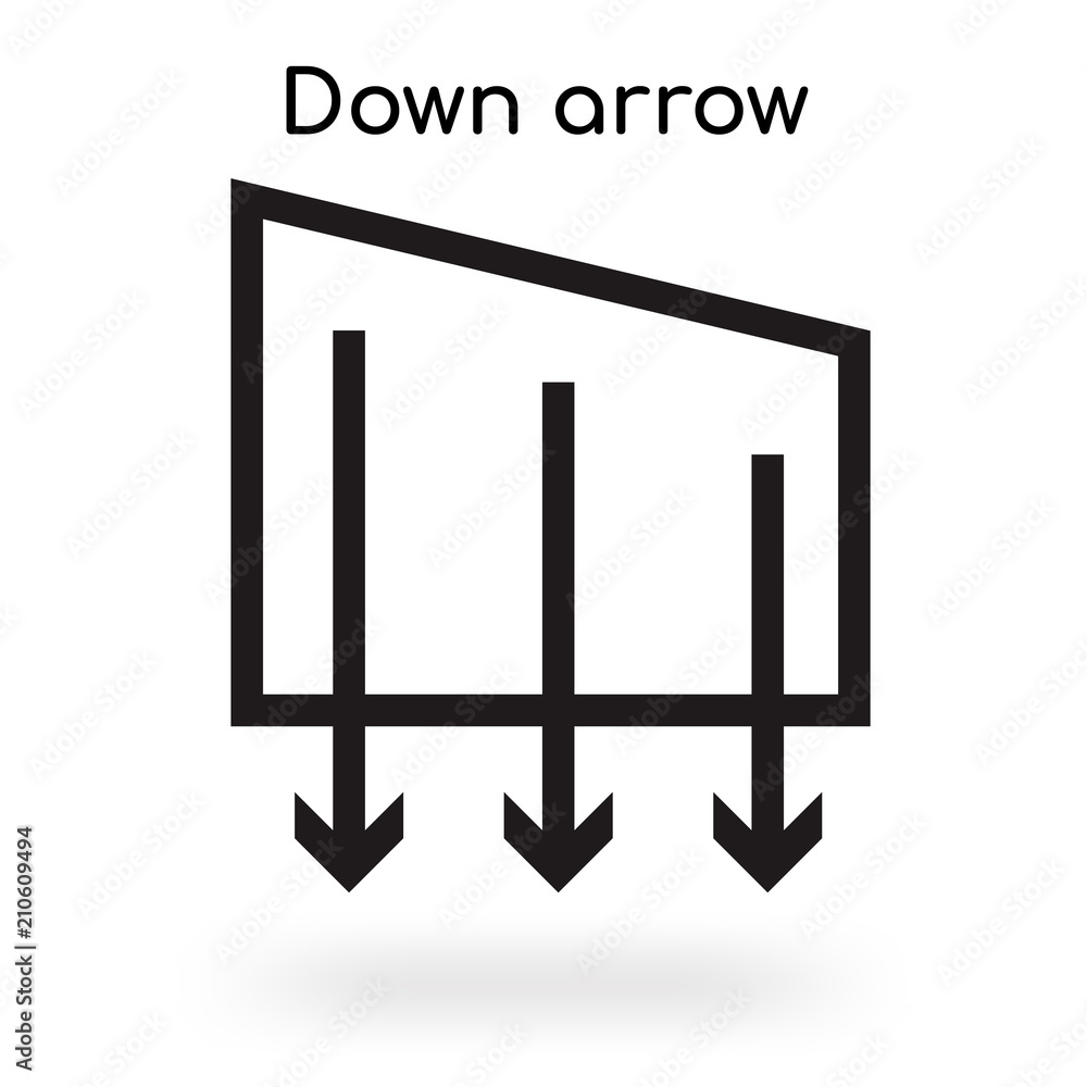 Down arrow icon vector sign and symbol isolated on white background ...