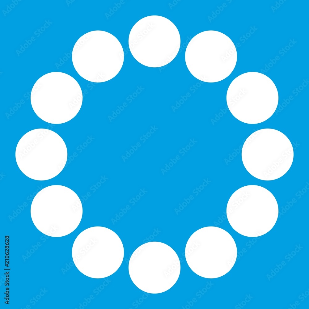 Sign expectations page load icon white isolated on blue background ...