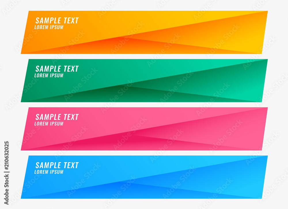 colorful bright banners set with text space Stock Vector | Adobe Stock