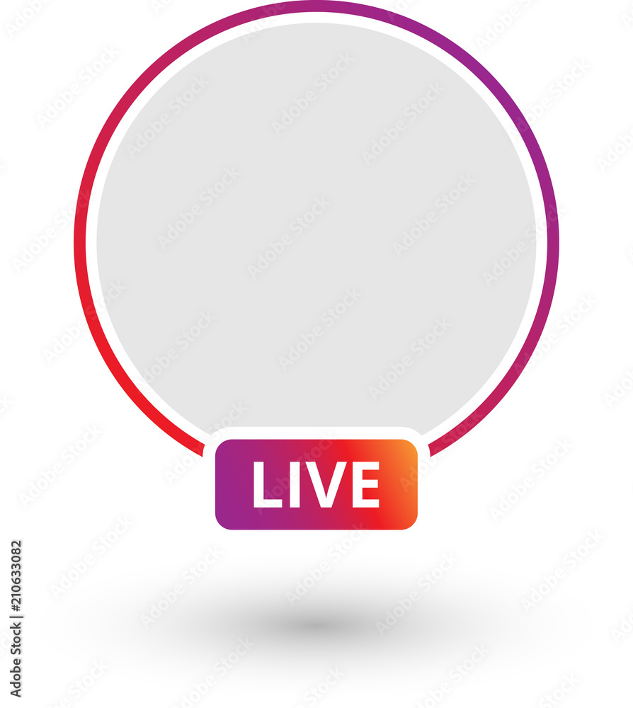 Round colorful live web sign isolated on white background. Stock Vector ...