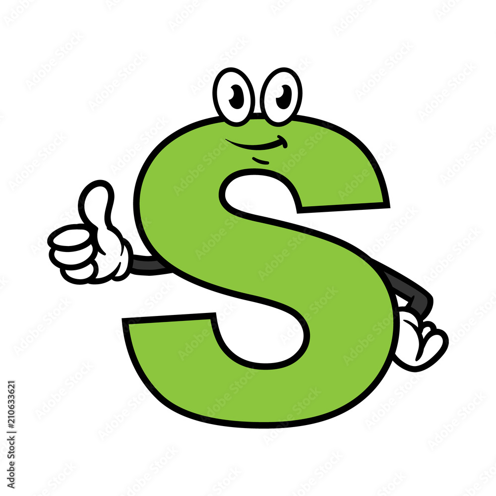 Cartoon Letter S Character Stock Vector | Adobe Stock