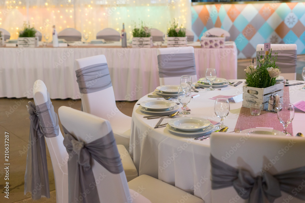 fancy table set for a wedding dinner Stock Photo | Adobe Stock