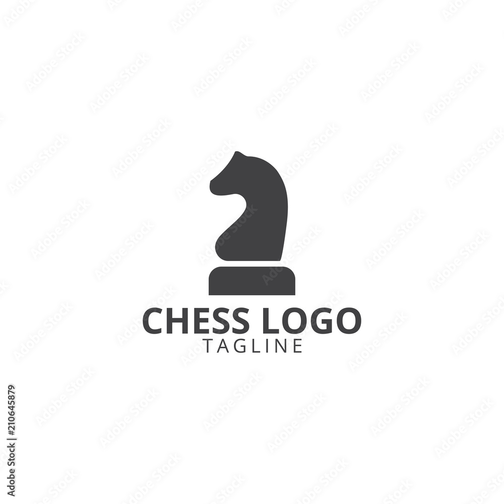Knight chess logo design template Stock Vector | Adobe Stock