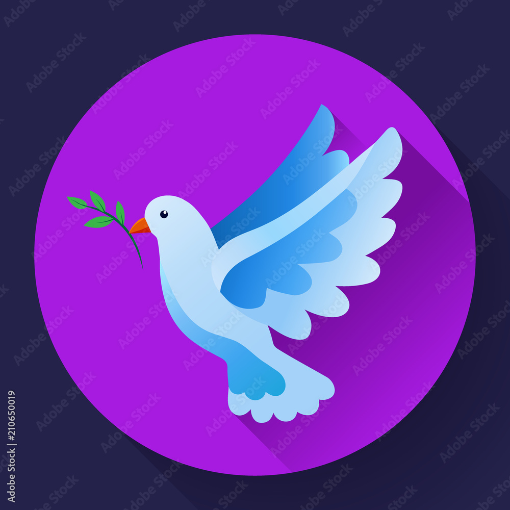 Vetor de Blue dove of peace icon. Flying blue bird and peace concept ...