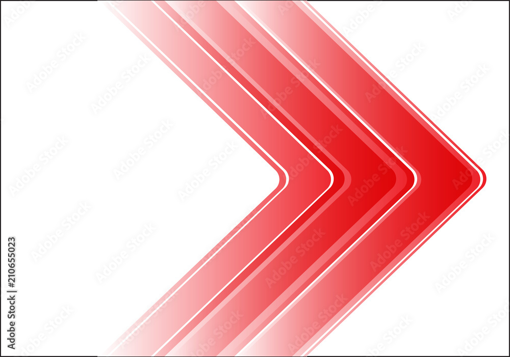 Abstract red arrow on white design modern futuristic background vector ...
