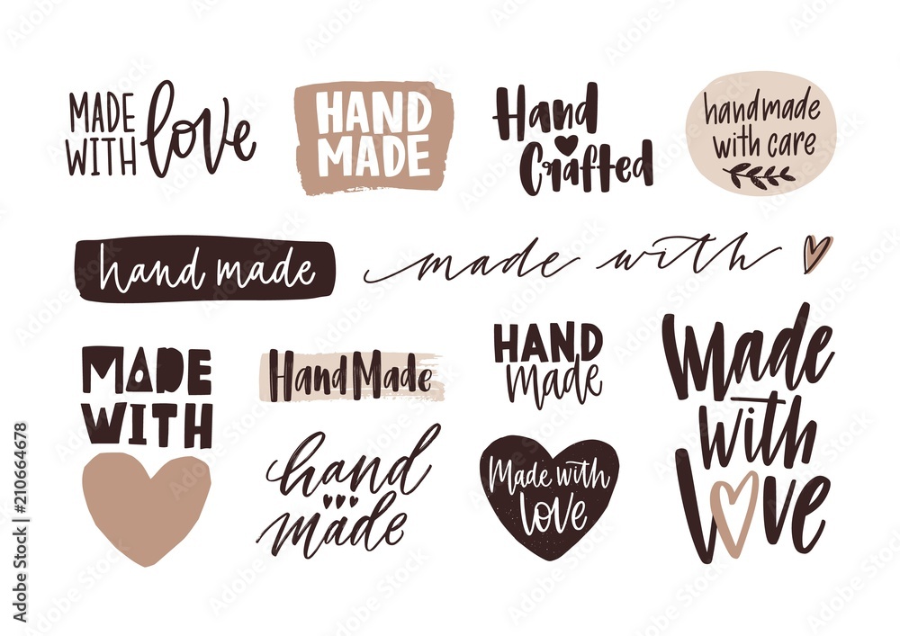 Bundle of Hand Made letterings for labels or tags of handcrafted goods ...