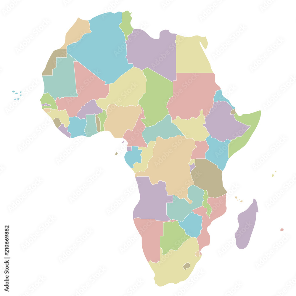 Political blank Africa Map vector illustration isolated on white ...