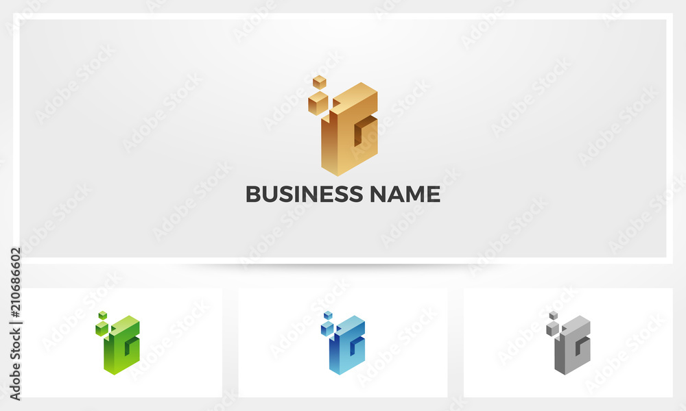 Letter G Block Stack Build Logo Stock Vector | Adobe Stock