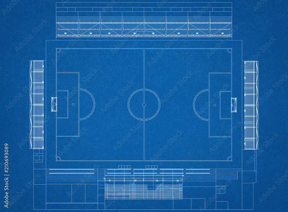 football stadium Architect Blueprint Stock Illustration | Adobe Stock
